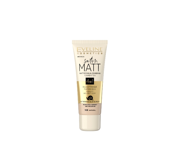 Eveline Satin Matt No. 103 natural mattifying foundation with filtered ...